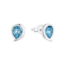 Paar Ohrstecker Amor "2026580", blau (silberfarben, blau, blau), Ohrringe, Damen, Silber 925 (Sterlingsilber), mit Zirkonia (synth.)