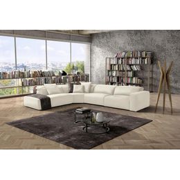 Ecksofa Egoitaliano "Beverly, extravangantes Designsofa mit erstklassigem Sitzkomfort", beige (cremewei&szlig;), B:378cm H:95cm T:282cm, Leder &raquo;BULL&laquo; (echtes Rindsleder). Geschliffenes, pigmentiertes und behandeltes Rindsleder mit einer Dicke von 1, 3-1, 5 mm. Dieses Leder zeigt eine ziemlich weiche Hand mit einem halb undurchsichtigen Aussehen. Es handelt sich um ein gesch&uuml;tztes Leder. Eine leichte Dec