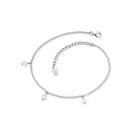 Fußkette Engelsrufer "Perle, ERF-LILPE", bunt (silberfarben, weiß), Fußketten, Perlen Silber 925 (Sterlingsilber), Perlen, Silber 925 (Sterlingsilber), mit Süßwasserzuchtperle