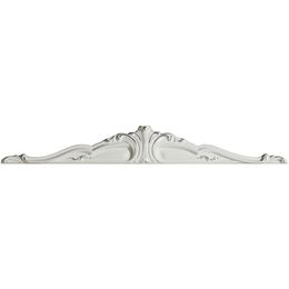 Schrankaufsatz Inosign "Greta, aus FSC-zertifiziertem Holzwerkstoff, Made in Italy", weiß (weiß, silber), B:118,5cm H:16cm T:4cm, Polyurethan, Möbelaufsätze, Kleiderschrank-Zubehör Schrankaufsatz, im italienischen Barock- KLassik-Stil mit opulenten Verzierungen