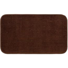 Gözze Badematte GÖZZE "Berlin", braun (schoko), H:7mm, Polyester, Badematten, Badteppich, Uni Farben, Cord Optik, waschbar