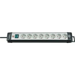 Fa.Brennenstuhl Steckdosenleiste BRENNENSTUHL "Premium-Line", schwarz (lichtgrau, schwarz), B:9cm H:50cm T:6,7cm, Steckdosenleisten, mit Schalter