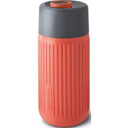 Coffee-to-go-Becher BLACK+BLUM "To-Go B", orange (koralle), B:7cm H:17cm Ø:7cm, Glas, Kunststoff, Trinkgefäße, purer Kaffeegenuss, 340 ml