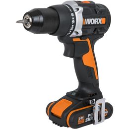 Akku-Bohrschrauber WORX "WX102 NITRO", bunt (schwarz, orange), B:20mm H:6,3mm L:17,2mm, Bohrmaschinen, Brushless-Motor, 2-Gang-Getriebe, inkl. 2 Akkus & Ladegerät