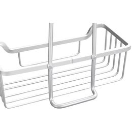 Duschablage Wenko "Milo", silber (silberfarben, transparent), B:25cm H:36cm T:14cm, Aluminium, Kunststoff, Regale, Befestigung am Thermostat