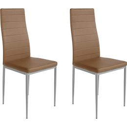 Esszimmerstuhl Home Affaire "Pluto", braun (cappuccino, grau), B:41cm H:99cm T:46cm, Stühle, Bezug in Kunstleder