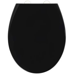 WC-Sitz Wenko "Vorno Neo", schwarz, B:37cm H:4,5cm L:46cm, Duroplast, Edelstahl, WC-Sitze, mit Absenkautomatik und Schnellbefestigung
