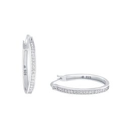 Paar Creolen Amor "9958313", silber (silberfarben,weiß, kristallweiß), Ohrringe, Damen, Silber 925 (Sterlingsilber), mit Zirkonia (synth.)