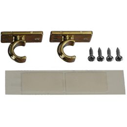 Klebeträger Liedeco, grau (messingfarben), Kunststoff, Sichtschutzbefestigungen, für Cafehausstangen Ø 12 mm