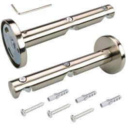 Deckenträger für Gardinenstangen Liedeco, silber (edelstahlfarben), Ø:1,6cm, Gardinenstangenhalterungen, für Gardinenstangen Ø 16 mm