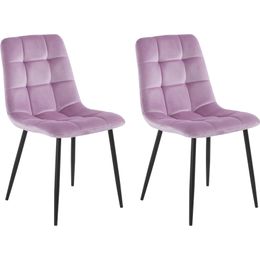 Esszimmerstuhl Home Affaire "Parma", rosa (altrosa, schwarz), B:46cm H:84cm T:55cm, Stoff, Stühle, Bezug in Samtstoff, Küchenstuhl