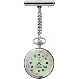 Regent Uhren Krankenpflegeuhr REGENT "P757", silber (edelstahlfarben), Taschenuhren, Damen, Quarzuhr, Damenuhr
