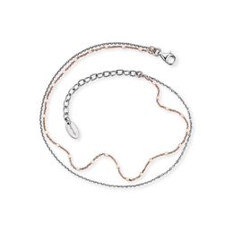 Fußkette Engelsrufer "TWIN BICOLOR, ERF-LILTWIN-BICOR", rosa (silberfarben, roségoldfarben), Fußketten, Silber 925 (Sterlingsilber)