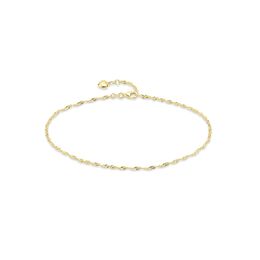 Fußkette Bruno Banani "Schmuck Geschenk Silber 925 Körperschmuck Singapurkette Herz", gold (gelbgoldfarben), Fußketten, Silber 925 (Sterlingsilber), Made in Germany
