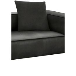 Sofakissen W.Schillig "around-the-block", grau (anthrazit z69), B:60cm H:60cm, Longlife Xtra-Leder Z69: Das feinnarbige, gedeckte Softleder Z69 besticht durch seine außergewöhnliche Weichheit im trendigen »Vintage-Look«, Hautstärke 0, 9 - 1, 1 mm;Longlife fabric Flachgewebe T88 (100% Polyester), Polsterauflagen, Dekokissen ohne Steppung