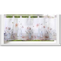 Weckbrodt-Gardinen Scheibengardine WECKBRODT "Alva" Gr. 1, bunt (multi), B:120cm H:45cm, Voile, Polyester, Gardinen, Bistro, Voile, bedruckt, floral, HxB 45x120cm, Gardine, Store