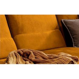 Sofakissen W.Schillig "run", gelb (brandy s37), B:82cm H:20cm T:8cm, Stoff S37 (100% Polyester);ROHLEDER Chenille-Flachgewebe Q2 W77 (68% Polyacryl, 32% Polyester);Stoff S37 (100% Polyester), Polsterauflagen, Nierenkissen, Breite 82 cm