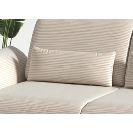 Sofakissen Inosign "Coco", beige (creme), B:64cm H:24cm T:10cm, Polsterauflagen, wahlweise 2er- oder 3er-Nierenkissen-Set, Breite jeweils 64 cm