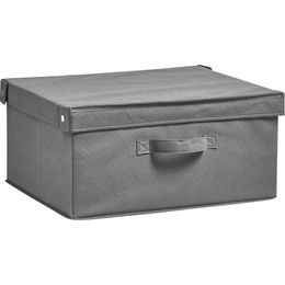 Organizer zeller PRESENT "Faltbar", grau, B:41cm H:20cm T:35cm, Vlies, Aufbewahrungsboxen, Aufbewahrungsbox, mit Deckel, Tiefe: ca. 35 cm, Breite: ca. 41 cm