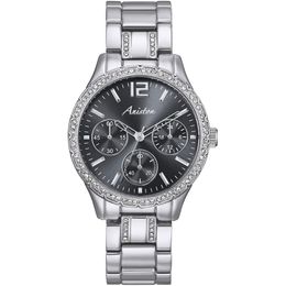 Quarzuhr, silber (silberfarben, schwarz), ANISTON JEWELRY & WATCHES, Armbanduhren, Damen, Armbanduhr, Damenuhr, Schmucksteine, neue Kollektion