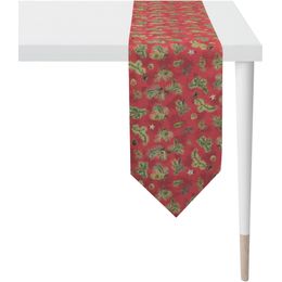 Tischband Apelt "9530 WINTERWELT, Weihnachtsdeko, Weihnachten", bunt (rot, grün, bunt), B:25cm L:175cm, Baumwolle, Tischdecken, Digitaldruck