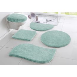 Badematte my home "Merida, Badvorleger, Badezimmer Teppich" Gr. 80, grün (mint), H:32mm, Kunstfaser, Badematten, Badteppich, Uni Farben, rechteckig, rund & als 2-tlg. Set erhältlich