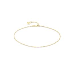 Fußkette Bruno Banani "Schmuck Geschenk Silber 925 Körperschmuck Figarokette Herz", gold (gelbgoldfarben), Fußketten, Silber 925 (Sterlingsilber), Made in Germany