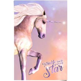 Poster Reinders "Poster Einhorn Glitzer", rosa (farbe bild(er): rosa), B:61cm H:91,5cm, Papier, Bilder