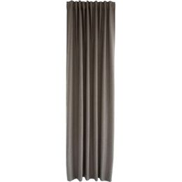 Vorhang HOMING "RE-Allen" Gr. 1, grau (taupe), B:140cm H:245cm, Polyester, Gardinen, Fertigschal RE-Allen