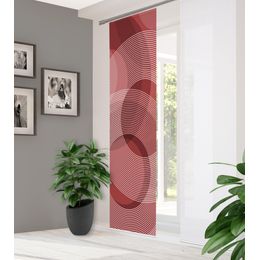 Schiebegardine HOME IN GREEN "AFONSO" Gr. 1, rot (bordeaux), B:60cm H:245cm, Polyester, Gardinen, DIGITALBEDRUCKT, BAMBUSOPTIK RECYCELT