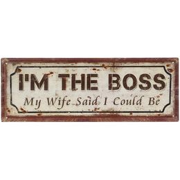 Metallbild AMBIENTE HAUS "Metallbild - Boss 13x36cm", gold (farbe bild(er): antik), B:36cm H:13cm T:1cm, Eisen, Bilder