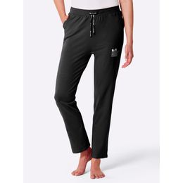Jerseyhose feel good, Damen, Gr. 44/46, Normalgrößen, schwarz, 95% Baumwolle, 5% Elasthan, unifarben, Hosen