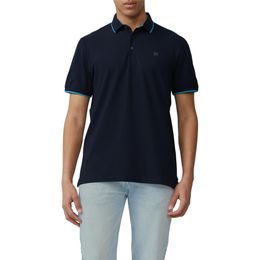 Poloshirt s.Oliver, Herren, Gr. XL, blau (navy), Piqu&eacute;, Obermaterial: 95% Baumwolle, 5% Elasthan, unifarben, regular fit taillenbedeckt, gerader Abschluss kontrastfarben, Shirts, mit Kontrast-Details