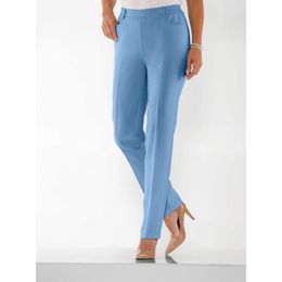 Bügelfaltenhose Classic Basics, Damen, Gr. 40, Normalgrößen, blau (mittelblau), 100% Polyester, unifarben, lang, Hosen