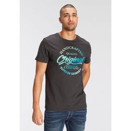 T-Shirt AJC, Herren, Gr. S (44/46), grau (anthrazit), Jersey, Obermaterial: 100% Baumwolle, bedruckt, unifarben, schmal, Rundhals, Shirts T-Shirt, kurz&auml;rmelig, schmaler Schnitt, bedruckt oder unifarben