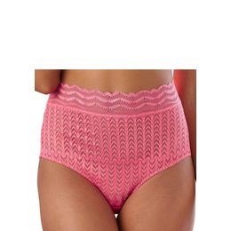 High-Waist-Slip s.Oliver, Damen, Gr. 36/38, pink, Microfaser, Obermaterial: 90% Polyamid, 10% Elasthan, figurbetont, Unterhosen, aus graphischer Spitze in transparenter Optik