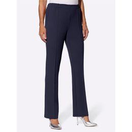 Schlupfhose Classic Basics, Damen, Gr. 38, Kurzgr&ouml;&szlig;en, blau (marine), 95% Polyester, 5% Elasthan, unifarben, lang, Hosen Schlupfhose
