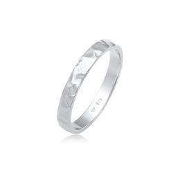 Fingerring Elli "Basic Bandring Fein Geh&auml;mmert 925 Silber" Gr. 52, silber, Fingerringe, Damen, 52mm, ohne Stein, Silber 925 (Sterlingsilber), Fingerring