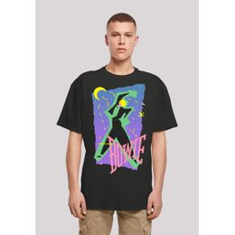 T-Shirt F4NT4STIC "David Bowie Rock Music Band Moonlight Dance", Herren, Gr. M, schwarz, Obermaterial: 100% Baumwolle, oversize, Rundhals, ohne Bündchen, Shirts, Print