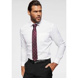 MAN'S WORLD Langarmhemd MAN'S WORLD, Herren, Gr. 49/50 (XXXL), N-Gr, wei&szlig; (wei&szlig;, leicht transparent), Obermaterial: 55% Baumwolle, 45% Polyester, unifarben, Basic, normal, 1-Knopf-Manschette verstellbar, Hemden, abgesteppte Knopfleiste