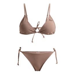Badeanzug Roxy "Lasca", Damen, Gr. L, grau (deep taupe), 78% Nylon, 9% Nylon, 7, 00% Metall, 6, 00% Elasthan, Badeanzüge