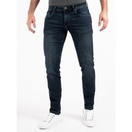 Slim-fit-Jeans PEAK TIME "Mailand", Herren, Gr. 31, Länge 34, blau (dunkelblau), Denim/Jeans, Obermaterial: 87% Baumwolle, 9% Polyester, 4% Elasthan, slim fit knöchellang, Jeans 5-Pocket-Jeans, Herren Jeans mit super hohem Stretch-Anteil