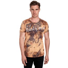 T-Shirt Rusty Neal, Jungen, Gr. L, braun (camelfarben), 100% Baumwolle, bedruckt, normal, Rundhals, Shirts T-Shirt, mit toller Batik-Optik