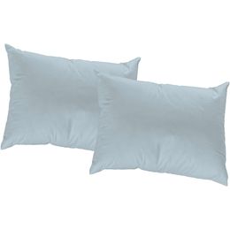 Dekokissen WIRTH "Newbury" Gr. 1, blau (hellblau, unifarben), B:40cm L:40cm, Baumwolle, Polyester, Dekokissen_Sitzkissen_Kissenhüllen, Kissenhülle ohne Füllung, 2 Stück