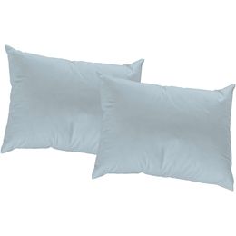 Dekokissen WIRTH "Newbury" Gr. 1, blau (hellblau, unifarben), B:40cm L:40cm, Baumwolle, Polyester, Dekokissen_Sitzkissen_Kissenhüllen, Kissenhülle ohne Füllung, 2 Stück