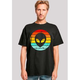 T-Shirt F4NT4STIC "Alien Retro Sonnenuntergang", Herren, Gr. M, schwarz, Obermaterial: 100% Baumwolle, oversize, Rundhals, ohne Bündchen, Shirts, Premium Qualität