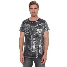 T-Shirt Rusty Neal "Rusty Neal", Herren, Gr. 3XL, schwarz, 100% Baumwolle, bedruckt, normal, Rundhals, Shirts, mit Allover-Print
