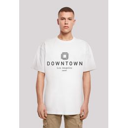 T-Shirt F4NT4STIC "Downtown LA OVERSIZE TEE", Damen, Gr. XS, wei&szlig;, Obermaterial: 100% Baumwolle, oversize, Rundhals, ohne B&uuml;ndchen, Shirts T-Shirt, Print