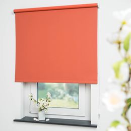 Seitenzugrollo Liedeco "Uni" Gr. 6, orange (terra), B:122cm H:180cm, Polyester, Rollos, Seitenzugrollo