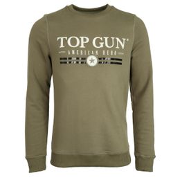 Sweater Top Gun "TG202011129", Herren, Gr. 50M, gr&uuml;n (olive), Obermaterial: 50% Baumwolle, 50% Polyester, Sweatshirts Sweater